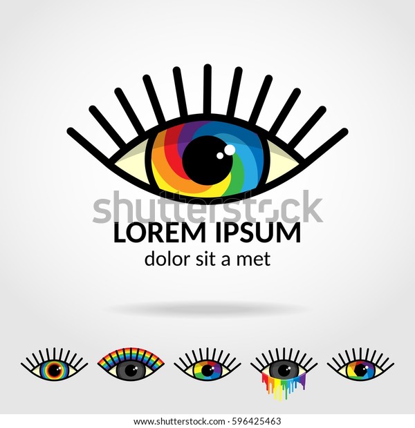 Vector Sign Rainbow Eye Colorful Template Stock Vector (Royalty Free ...