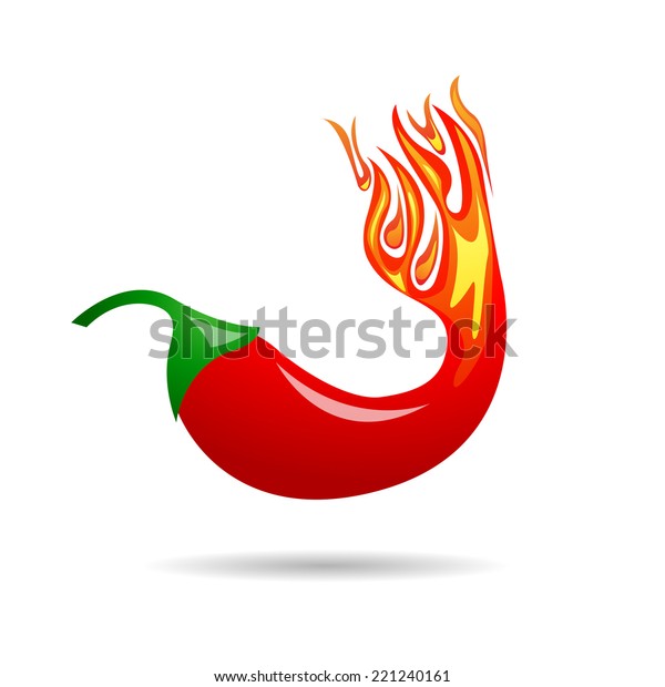 Vector Sign Red Chili Fire Stock Vector (Royalty Free) 221240161 ...