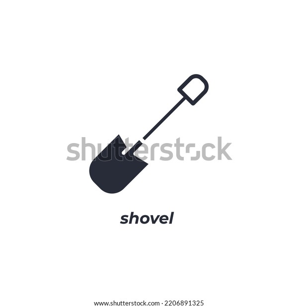 Vector Sign Shovel Symbol Isolated On Stock Vector (Royalty Free ...