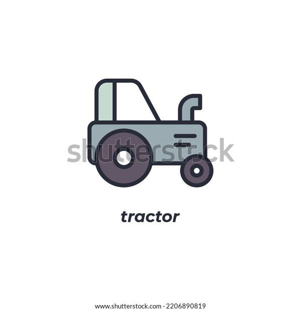Vector Sign Tractor Symbol Isolated On Stock Vector (Royalty Free ...