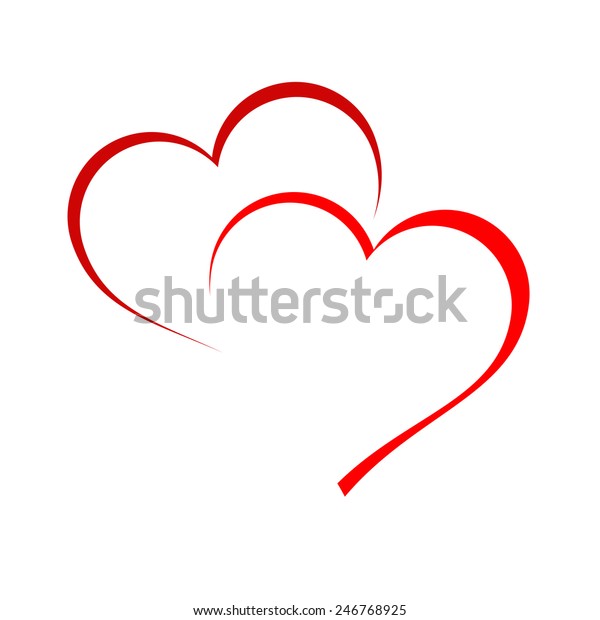 Vektorzeichen zwei Herzen: Stock-Vektorgrafik (Lizenzfrei) 246768925 ...