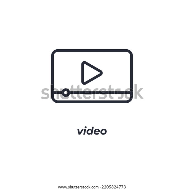 Vector Sign Video Symbol Isolated On Stock Vector (Royalty Free ...