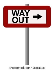 Vector Sign Wording Way Out Arrow Stock Vector (Royalty Free) 28381198 ...