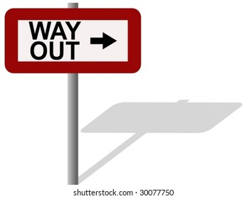 Vector Sign Wording Way Out Arrow Stock Vector (Royalty Free) 30077750 ...