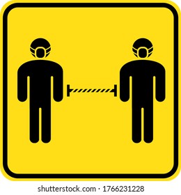Vector Signage Prevention Safe Distance Stock Vector (Royalty Free ...