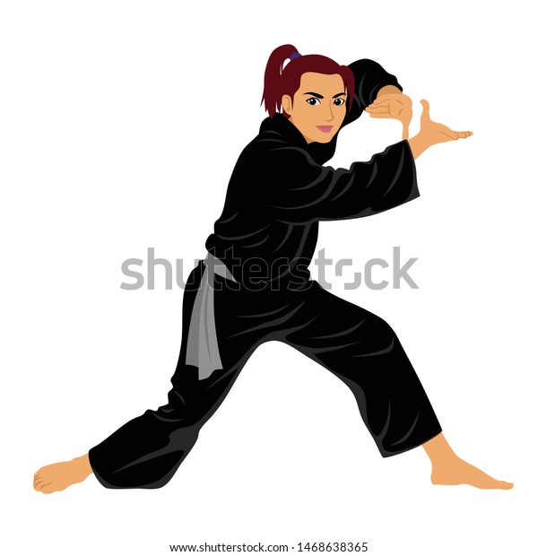 Vector Silat Martial Arts Indonesia Pose 库存矢量图(免版税)1468638365