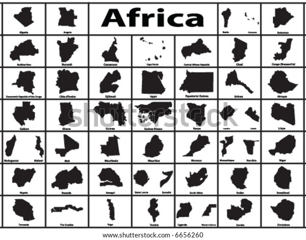 Vector Silhouette African Countries Stock Vector (Royalty Free) 6656260 ...
