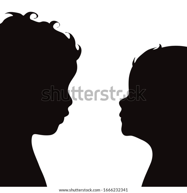 Vector Silhouette Anonymous Children On White Stock Vector (Royalty ...