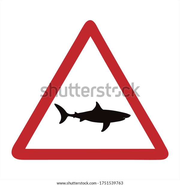 Vector Silhouette Attention Mark Shark On Stock Vector (Royalty Free ...