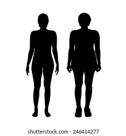 Silhouette Difference Body Between Shapely Man Stock Vector (Royalty ...