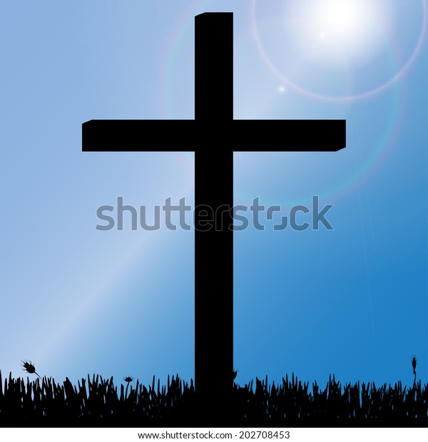 Vector Silhouette Cross Countryside Stock Vector (Royalty Free ...