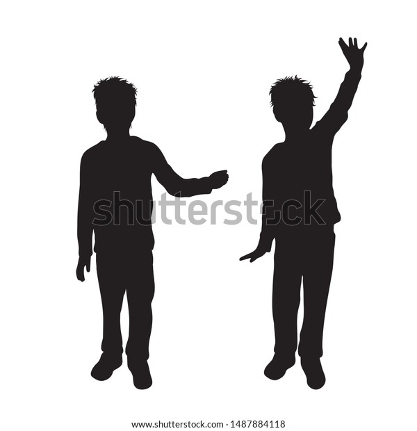 Silhouette vectorielle d'amis pour enfants sur : image vectorielle de ...