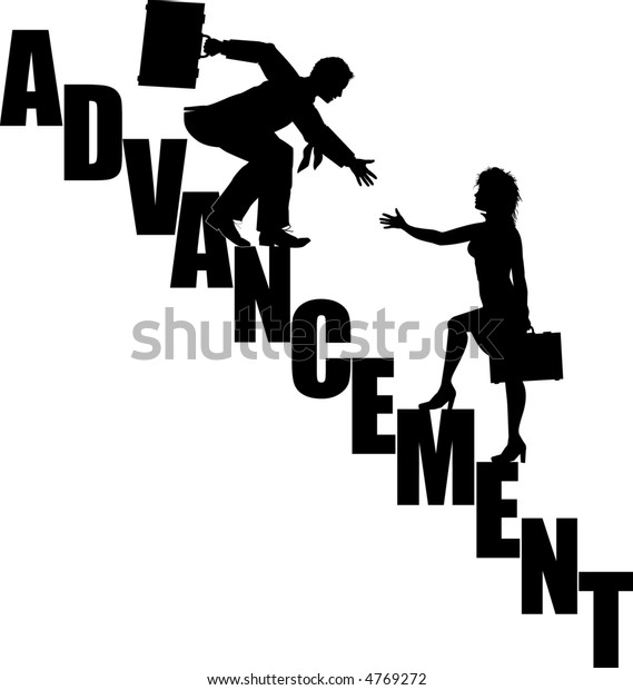 Vector Silhouette Graphic Depicting Concept Advancement Stock Vector ...