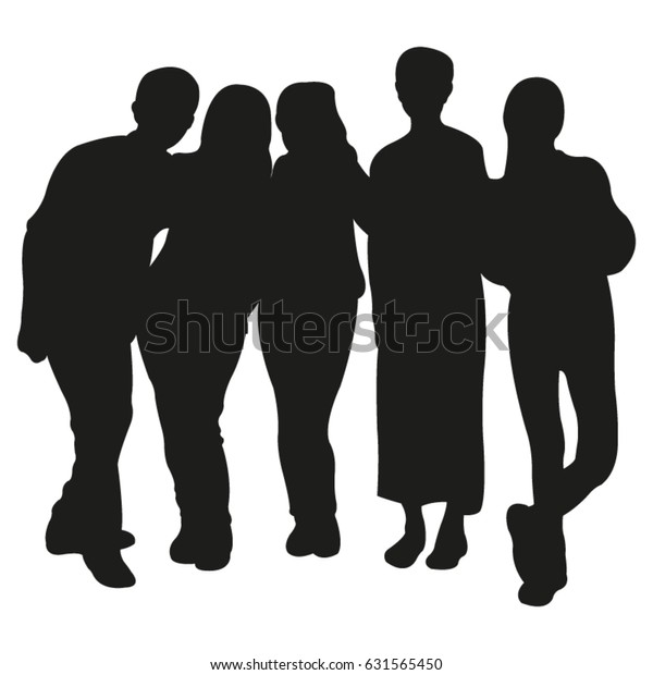 Vector Silhouette Group People Stock Vector (Royalty Free) 631565450