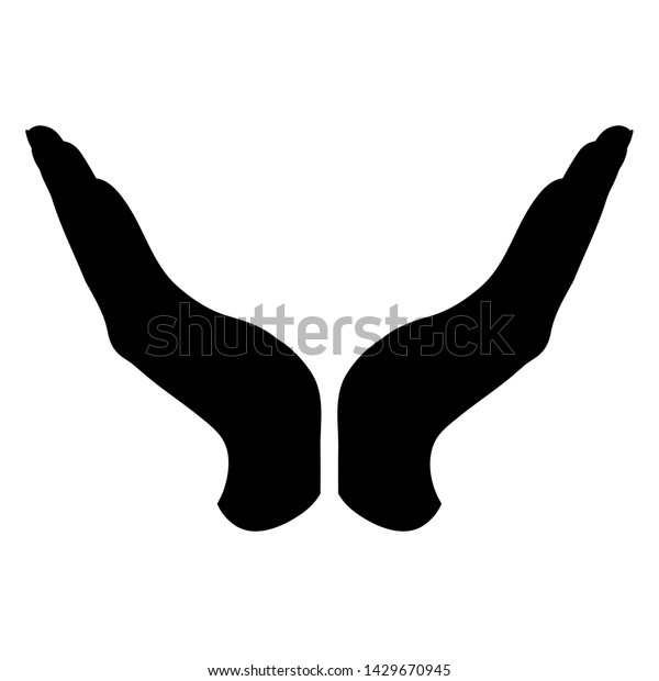 Vector Silhouette Hands Defensive Gesture Symbol Stock Vector (Royalty ...