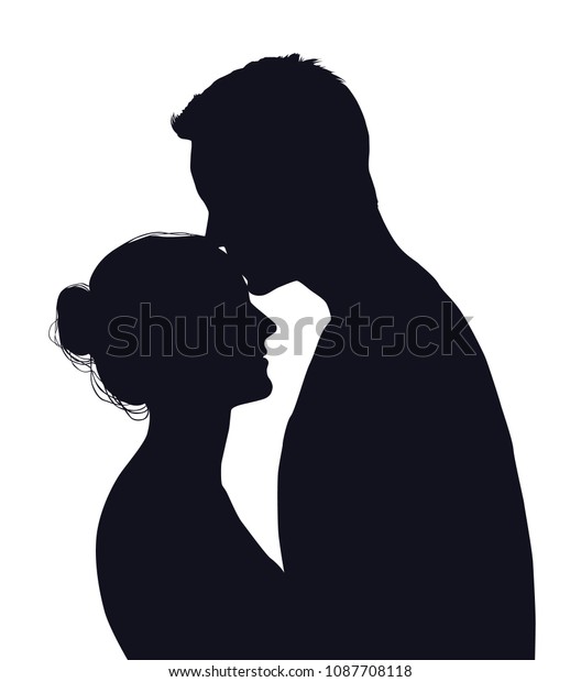 Vector Silhouette Happy Couple Isolated On Stock Vector Royalty Free