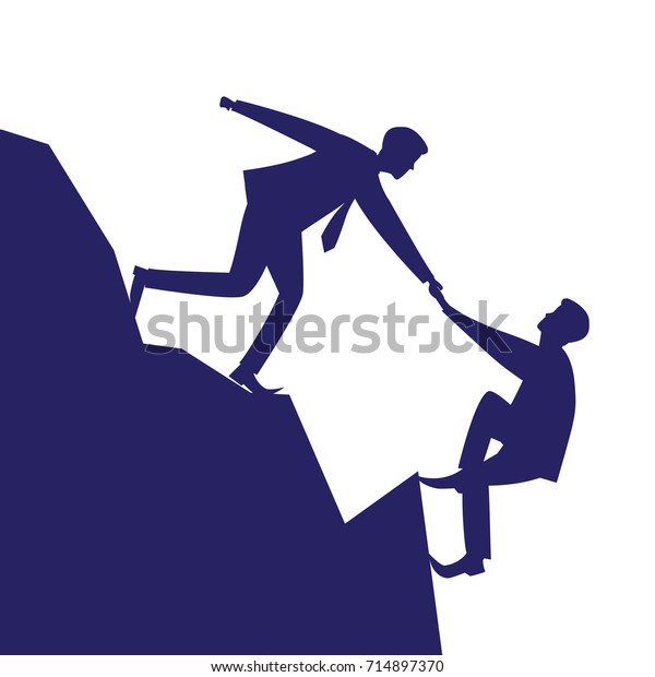 Vector Silhouette Illustration Business Teamwork Concept Stock Vector ...