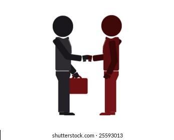 Vector Silhouette Illustration Two People Making Stock Vector (Royalty ...