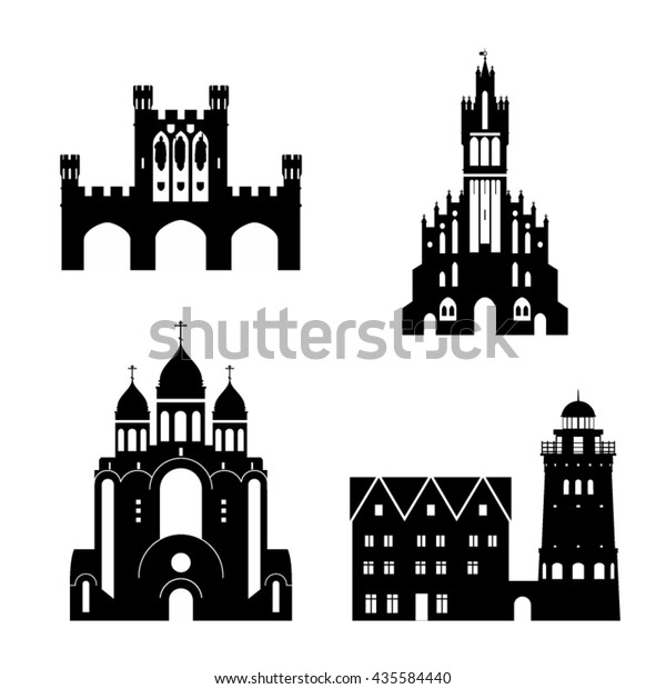 Vector Silhouette Kaliningrad Landmarks Stock Vector (Royalty Free ...