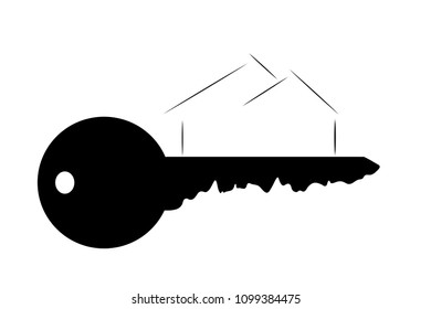 Vector Silhouette Key House On White Stock Vector (Royalty Free ...
