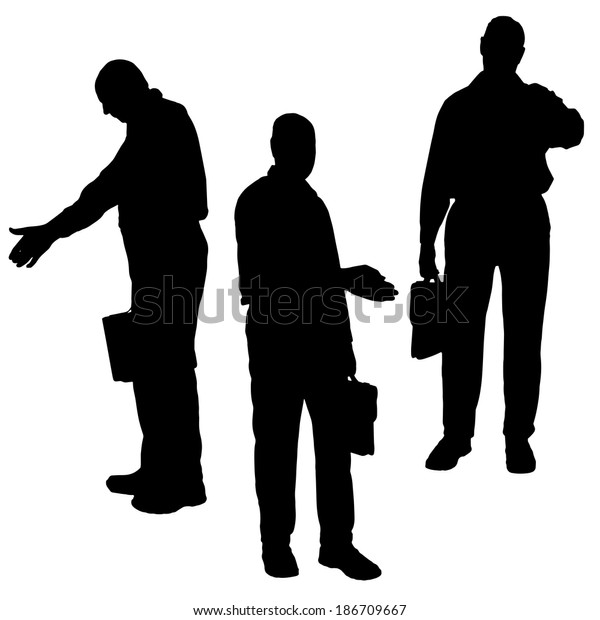 Vector Silhouette Man On White Background Stock Vector (Royalty Free ...