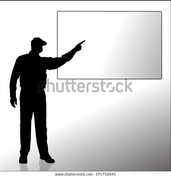 Vector Silhouette Man Sign Text Stock Vector (Royalty Free) 195758645 ...
