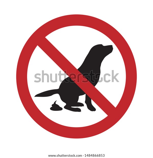 Vector Silhouette No Dog Poop Mark Stock Vector (Royalty Free ...