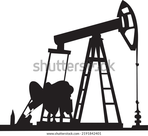 Vector Silhouette Oil Rig Shadow Monumental Stock Vector (Royalty Free ...