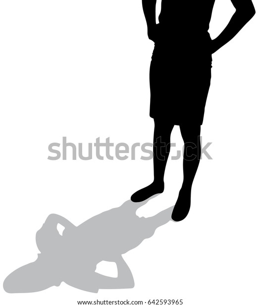 Vector Silhouette Sexy Legs Shadow On Stock Vector (Royalty Free) 642593965