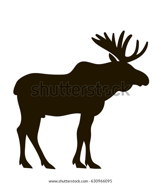Vector Silhouette Standing Elk Stock Vector (Royalty Free) 630966095 ...