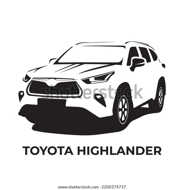 Vector Silhouette Toyota Highlander Car Stock Vector (Royalty Free ...