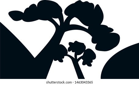 Vector Silhouette Tree Hill Stock Vector (Royalty Free) 1463043365 ...
