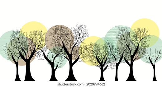 Vector Silhouette Trees Background Calm Colors Stock Vector (Royalty ...