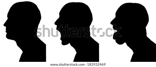 Vector Silhouettes Man Profile On White Stock Vector (Royalty Free ...