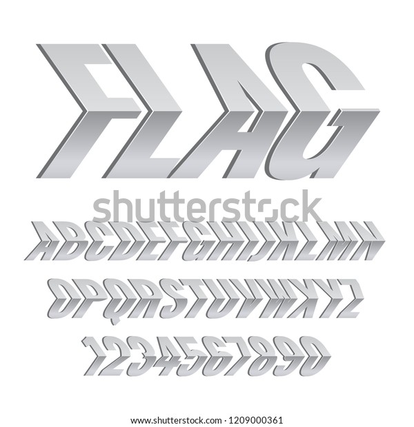 Vector Silver Alphabet Letters Bent 90 Stock Vector (Royalty Free ...