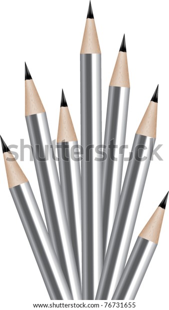 Vector Silver Lead Pencils Stock Vector (Royalty Free) 76731655 ...