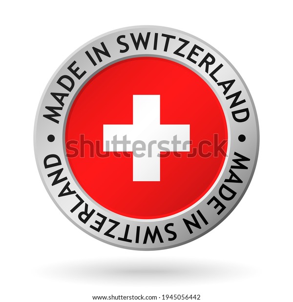 Vector Silver Sign Flag Switzerland Sign Stock Vector (Royalty Free ...
