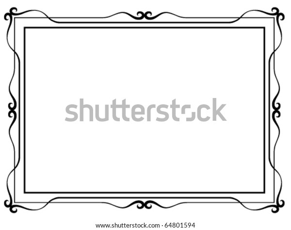 Vector Simple Black Ornamental Decorative Frame Stock Vector (Royalty ...