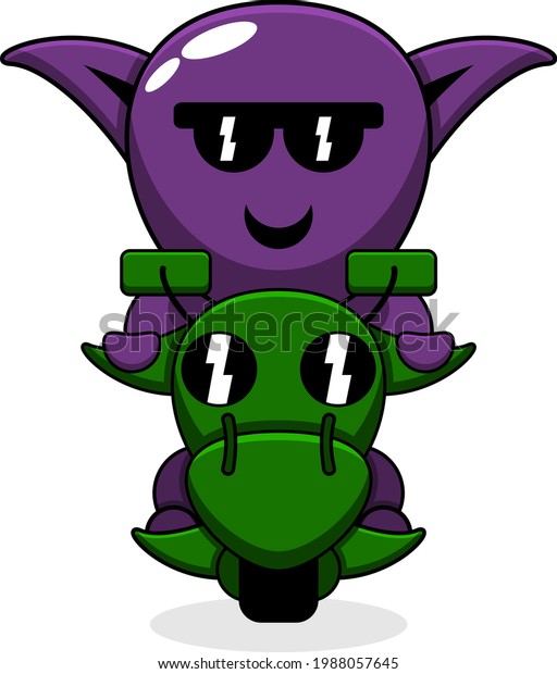 Vector Simple Cartoon Character Purple Goblin Stock Vector (Royalty ...