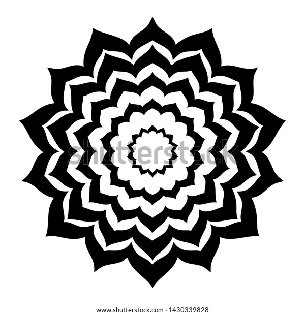 Vector Simple Flower Petal Mandala Design Stock Vector (Royalty Free ...