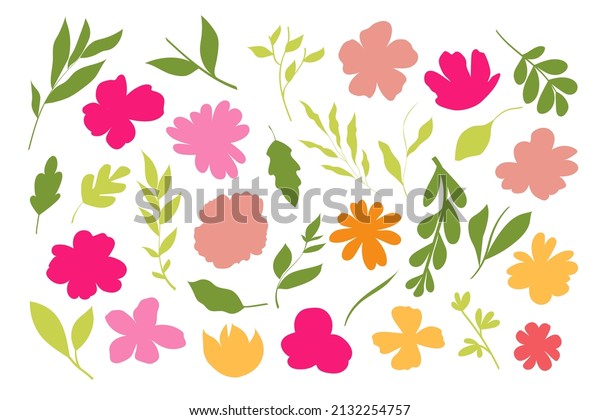 Vector Simple Flowers Isolated On White Stock Vector (Royalty Free ...