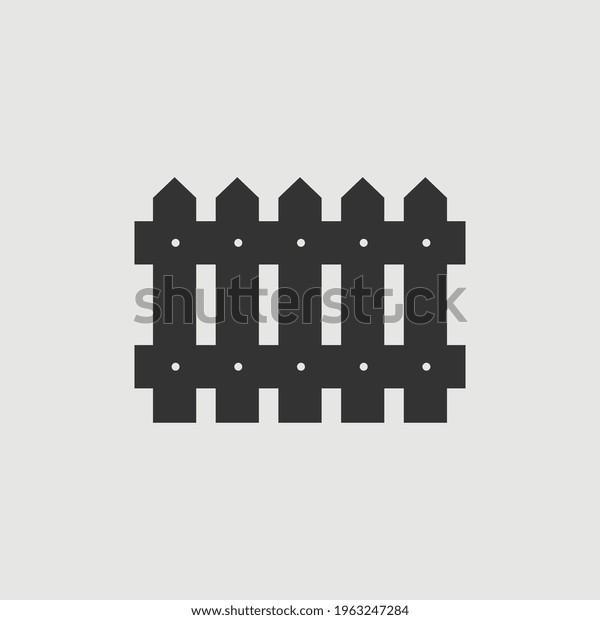 Vector Simple Isolated Picket Fence Icon Stock Vector (Royalty Free ...