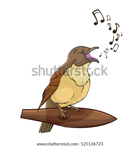 Vector Singing Nightingale Bird Cartoon Character Stock Vector (Royalty ...