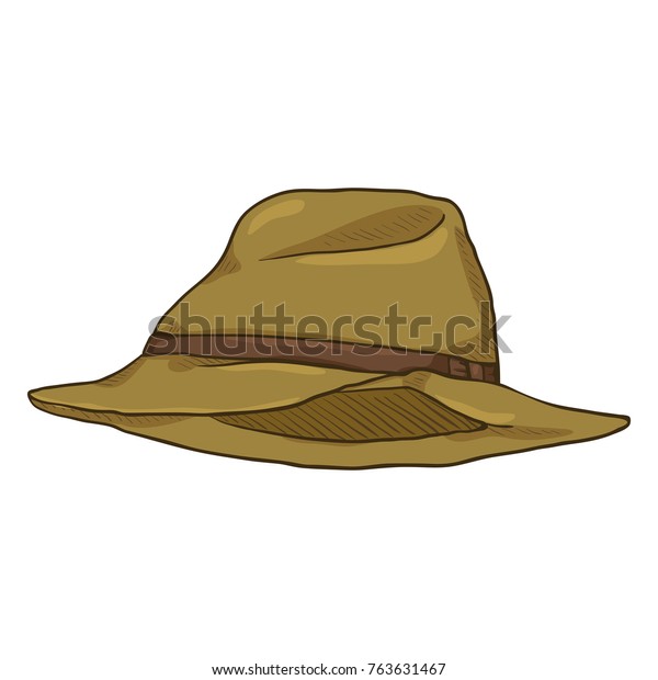 Vector Single Cartoon Brown Trilby Hat Stock Vector (Royalty Free ...