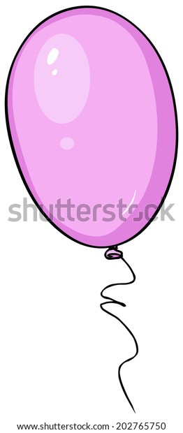 Vector Single Cartoon Pink Balloon Stock Vector (Royalty Free ...