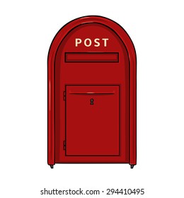 Vector Single Cartoon Red Street Postbox: เวกเตอร์สต็อก (ปลอดค่า ...