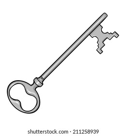 Vector Single Cartoon Silver Antique Key Stock Vector (Royalty Free ...