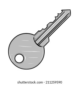 Vector Single Cartoon Silver Modern Key Stock Vector (Royalty Free ...