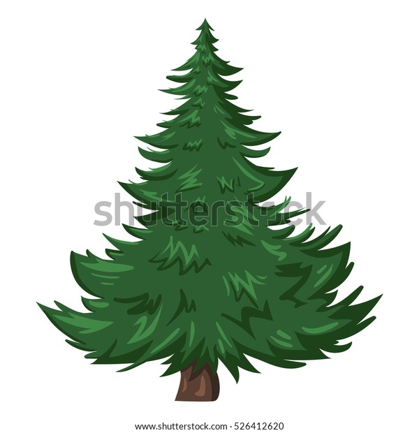 Vector Single Isolated Cartoon Pine Tree Stock Vector (Royalty Free ...