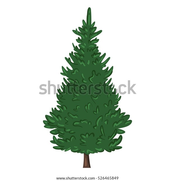 Vector Single Isolated Cartoon Pine Tree Stock Vector (Royalty Free ...
